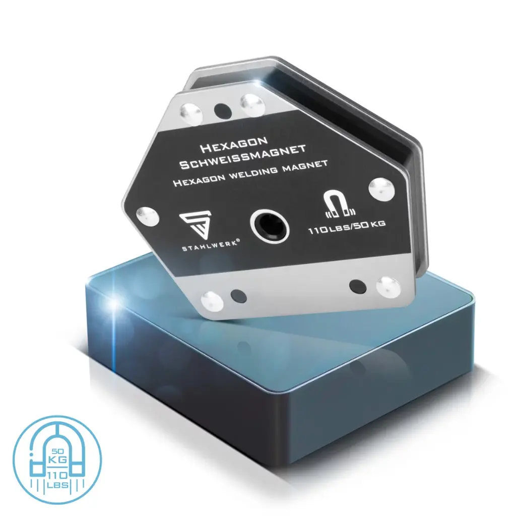 STAHLWERK Hexagon Schweißmagnet, Leistungsstarker Magnet mit 50 kg ...